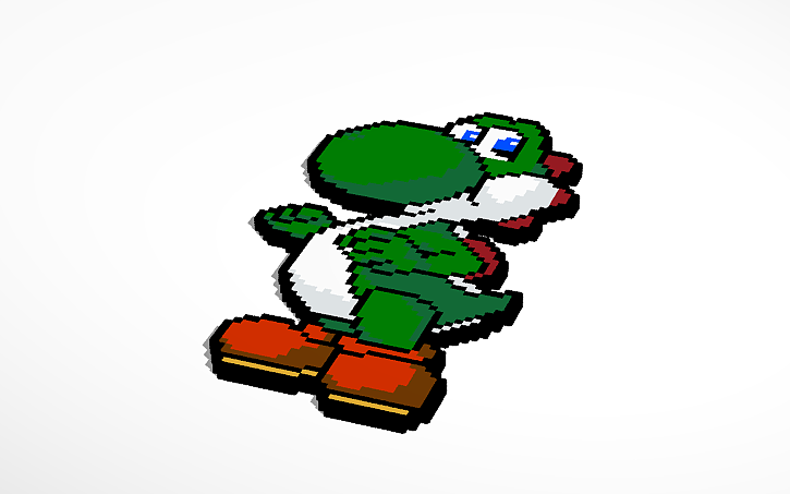 3D design Yoshi Pixel Art (Mario Series) | Tinkercad