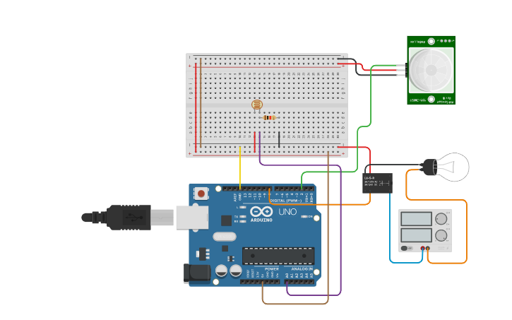 Circuit design Design Automatic Room Lightning System - Tinkercad