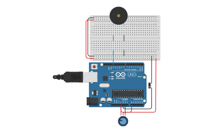 Circuit design Sensor de Proximidade - Programação em Arduino - Tinkercad Circuit design Sensor de Proximidade - Programação em Arduino - Tinkercad