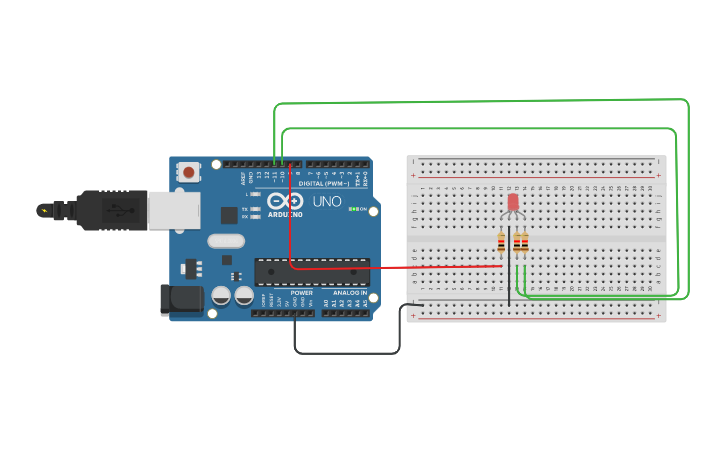 Circuit design Ejemplo led RGB | Tinkercad