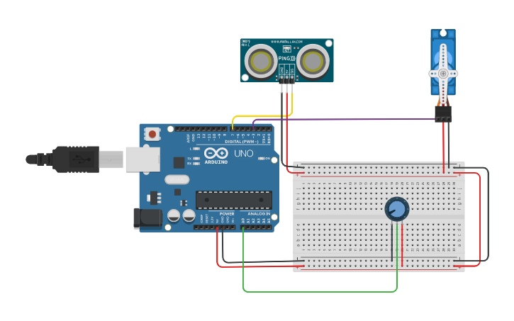 Circuit design HASH Door Opening System - Tinkercad