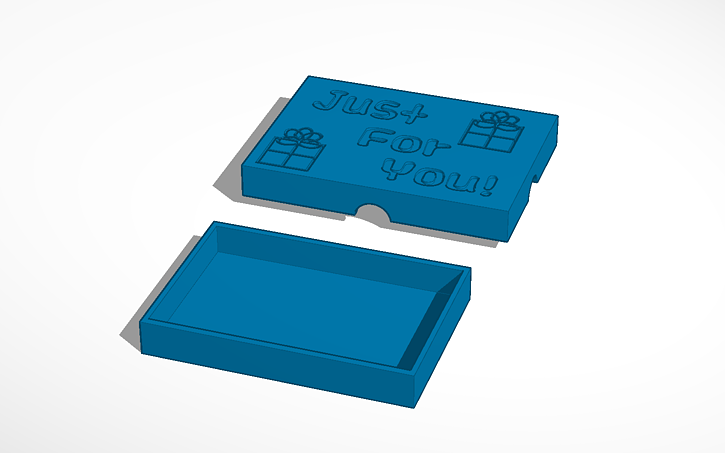 3D design Gift Box Blue - Tinkercad
