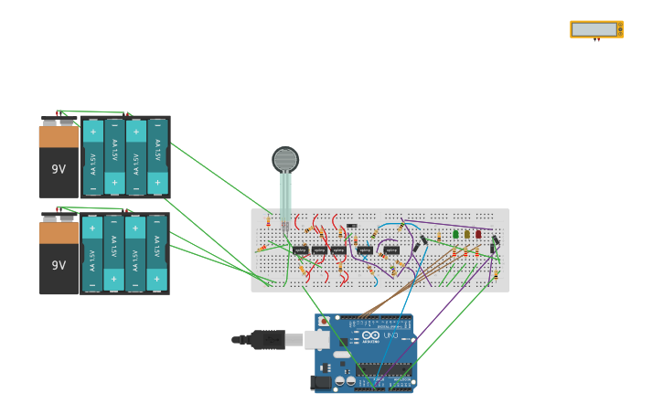 Circuit design Copy of FSR com LED | Tinkercad