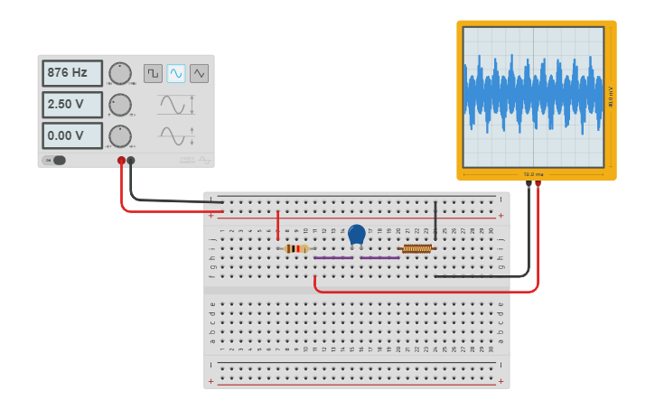 Circuit design CEN201 RLC Series Circuit | Tinkercad