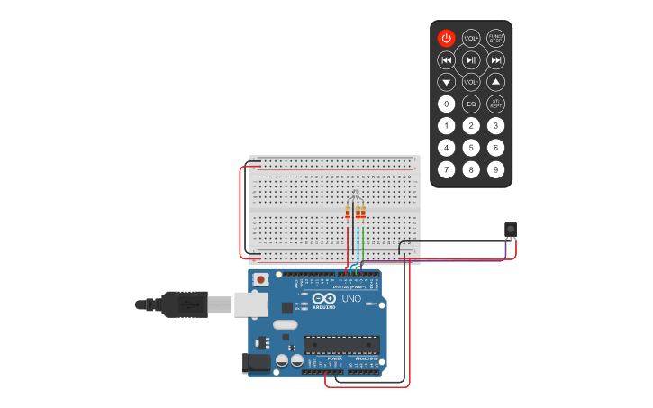 Circuit design IR controlled LED - Tinkercad