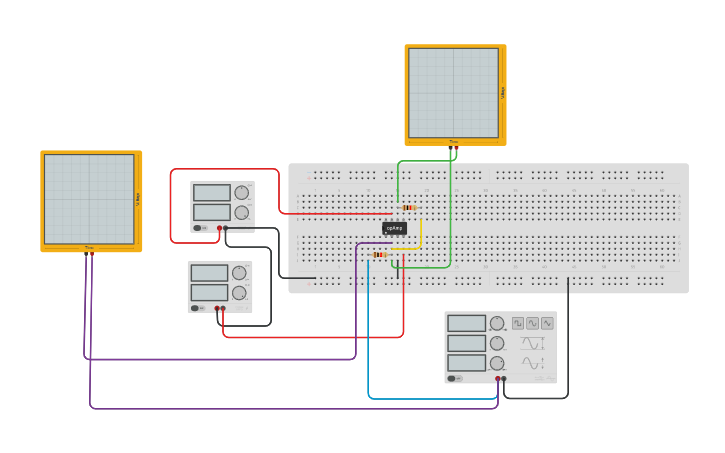 Circuit design OP-AMP invertente | Tinkercad