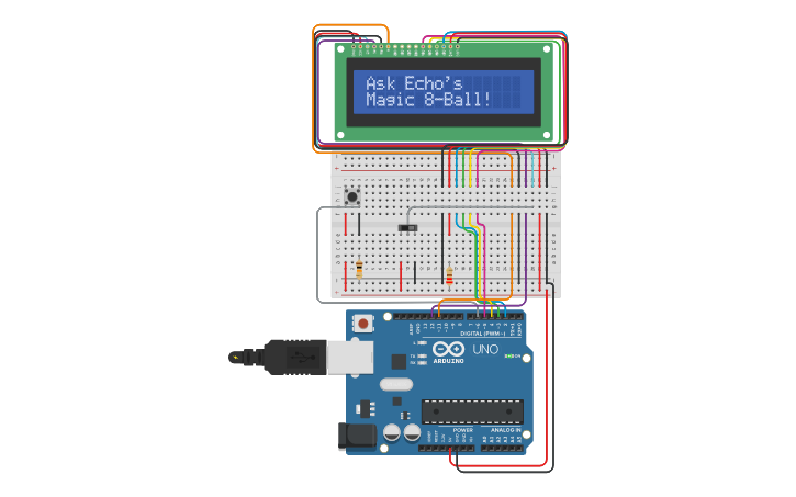 Circuit design Echo's Magic 8-Arduino! | Tinkercad