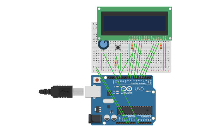 Circuit design Pantalla LCD con Arduino - Tinkercad