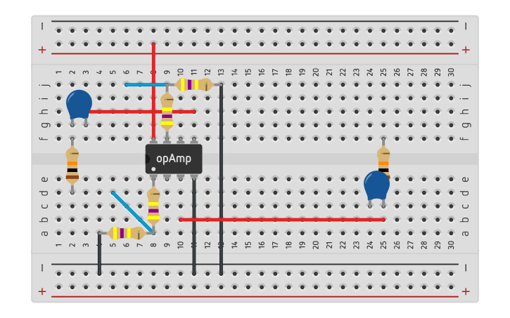 Circuit design AOP LM358 - Tinkercad