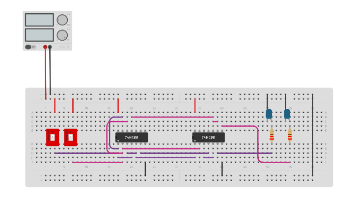 Circuit design Half Adder Using NAND Gate - Tinkercad