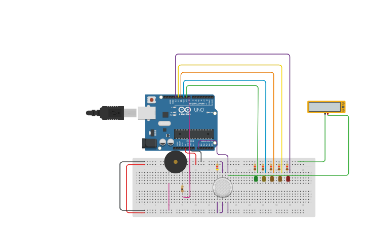 Circuit design Smoke Detector | Tinkercad