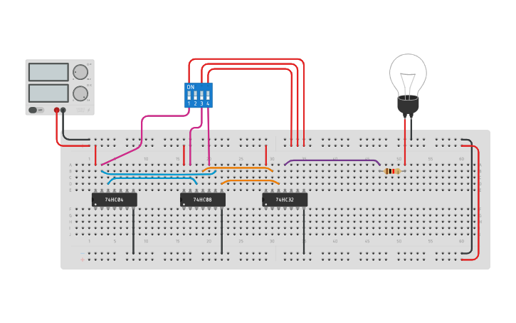 Circuit design Multiplexor 2x1 - Tinkercad