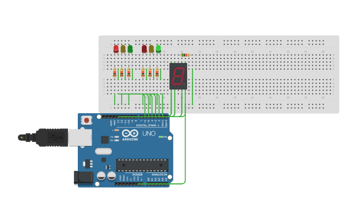 Circuit design Traffic Light - Tinkercad