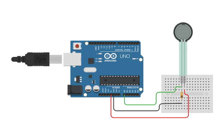 Circuit design Force Sensor - Tinkercad