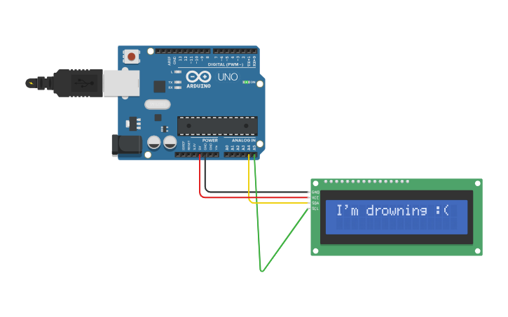 Circuit design Copy of i2c LCD configuration to Arduino UNO - Tinkercad