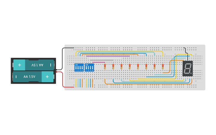 Circuit design Serrano Leon VISUALIZADOR DE SIETE SEGMENTOS - Tinkercad