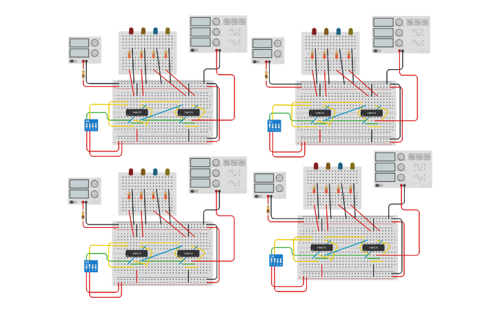 Circuit design Binary Down Counter - Tinkercad