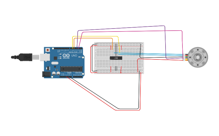 Circuit Design Motors Direction Control Using Encoder Tinkercad