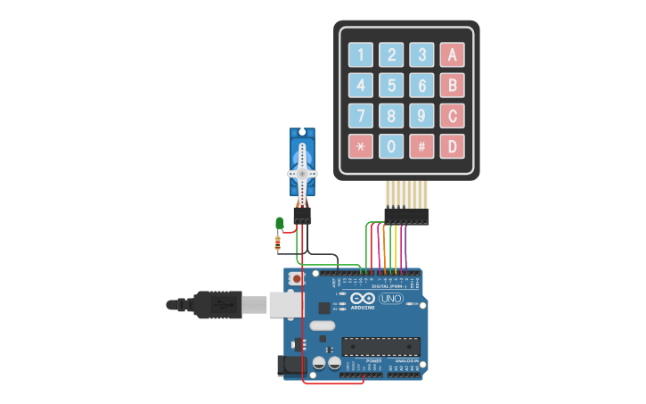 Circuit design PASSWORD DOOR LOCK . - Tinkercad
