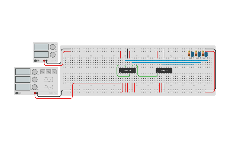 Circuit design Course Project_MOD 8 Up Counter | Tinkercad