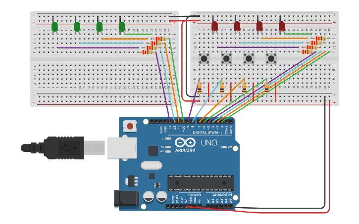 Circuit design Commutatore di antenna a 4 vie - Tinkercad