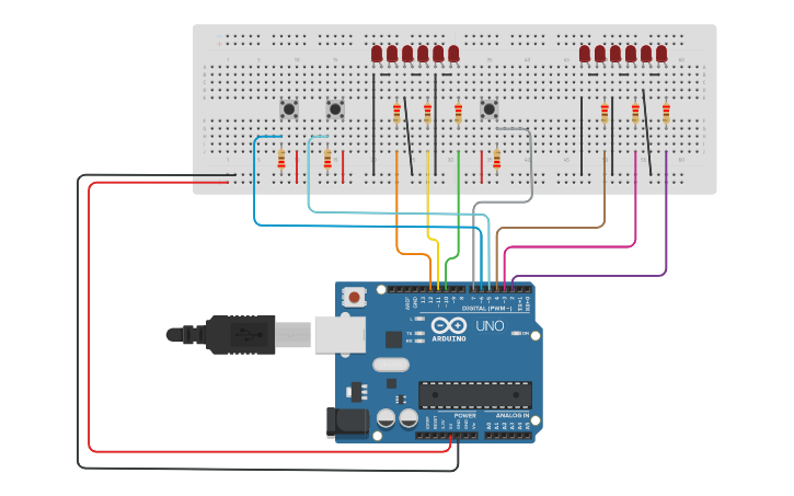Circuit design Circuito Projeto Ford Thunderbird - Tinkercad