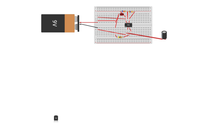 Circuit design blinking lights | Tinkercad