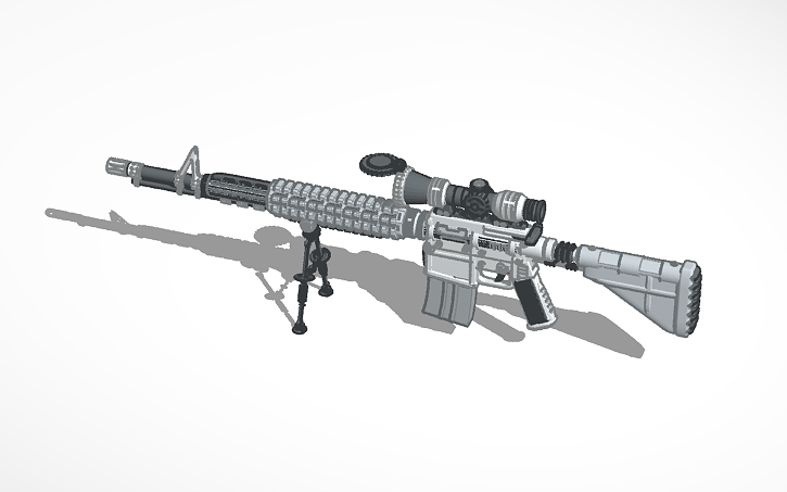 3D design My M4A1 Series - Mod Config 4.0 - M110 Sniper-ish - Tinkercad