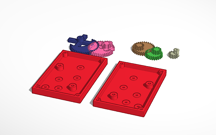 3D design Gear drive in the box - Tinkercad