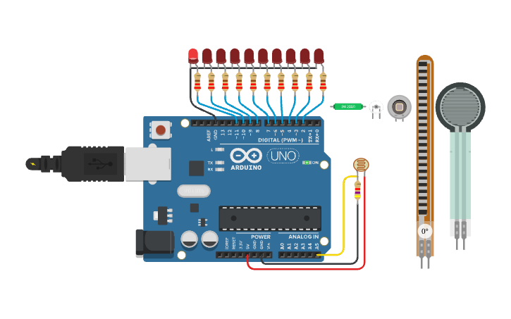 Circuit design Arduino Light Meter - Tinkercad