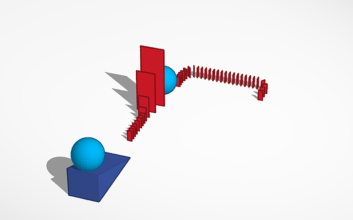 3D design SIM LAB Domino Falling - Tinkercad