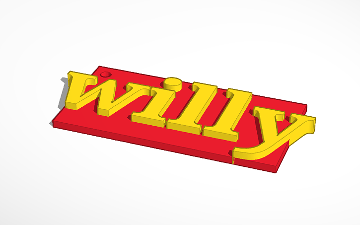 3D design 名牌 willy - Tinkercad