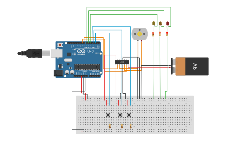 Circuit design Elevator System - Tinkercad