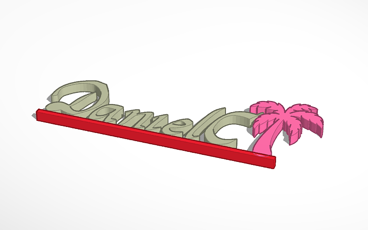 3D design Daniel nametag - Tinkercad