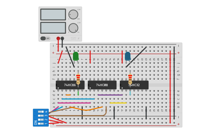 Circuit design Full Adder - Tinkercad