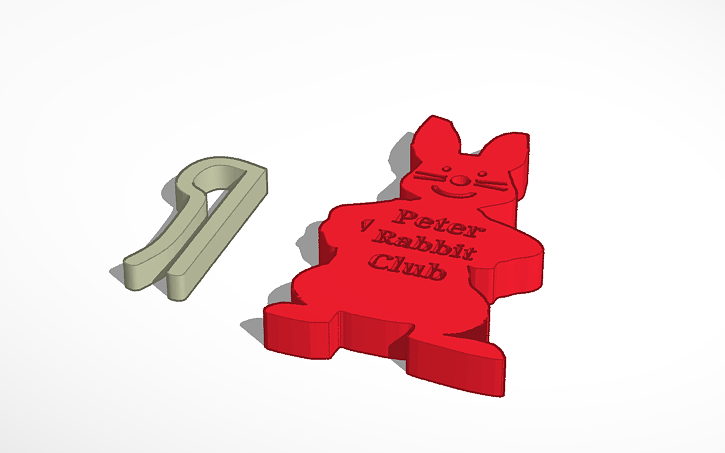 3D design peter rabbit badge and clip | Tinkercad