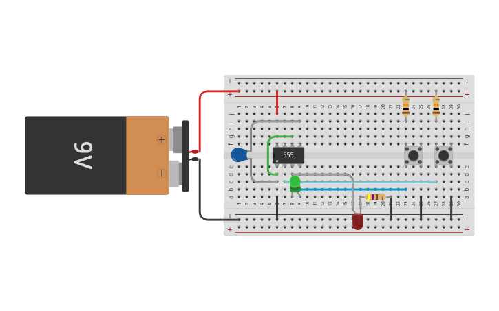 Circuit design Copy of 555 Timer Bistable Mode - Tinkercad
