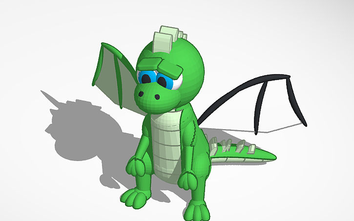 3D design Updated cute dragon - Tinkercad