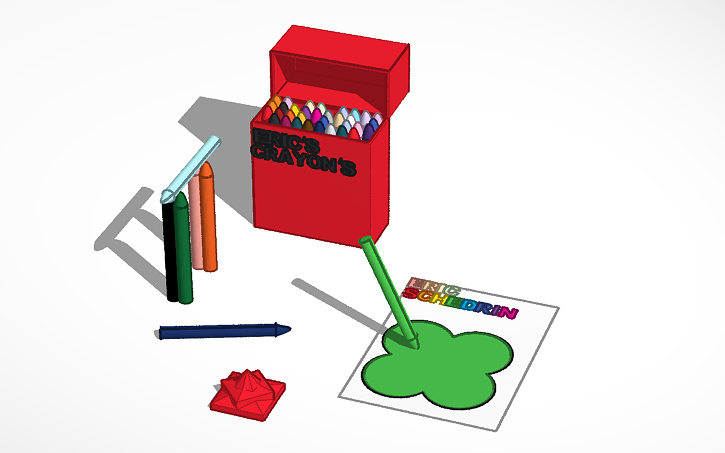 3D design Crayon box - Tinkercad