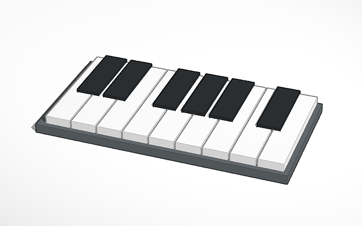 3D design piano - Tinkercad