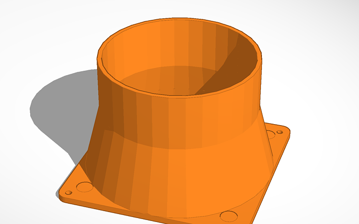 3D design 90mm fan to 3" duct | Tinkercad