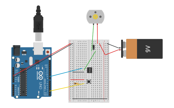 Circuit design TRANSISTOR MOTOR CONTROL | Tinkercad