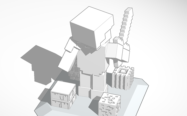 3D design Minecraft Trophie - Tinkercad