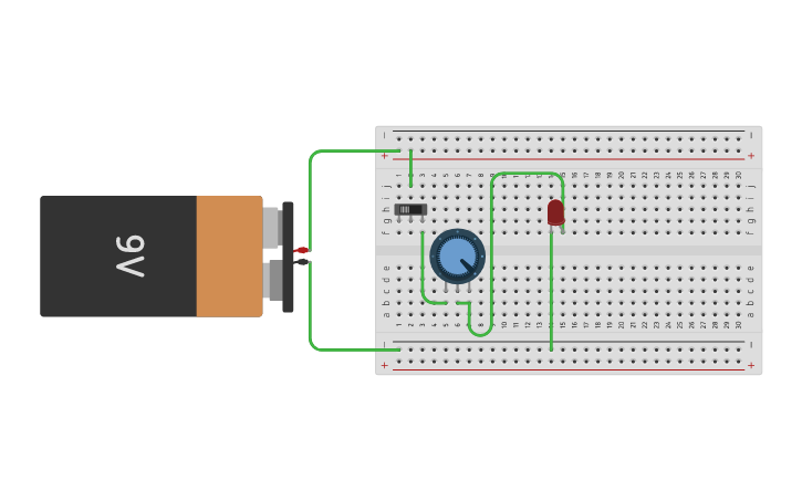 Circuit design 02. Led Brightness control circuit - Tinkercad