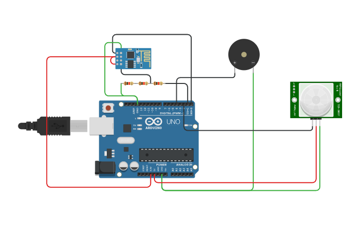 Circuit design Security System by Onkar Ayanar - Tinkercad