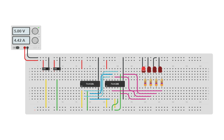 Circuit design Decode 2-4 - Tinkercad