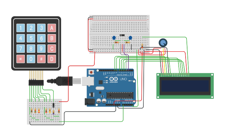 Circuit design Coffee Machine - Tinkercad