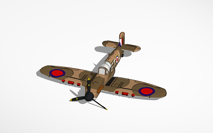 3D design Supermarine Spitfire - Tinkercad
