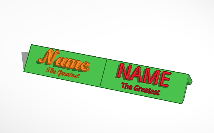 3D design Name Stand Customizer - Tinkercad