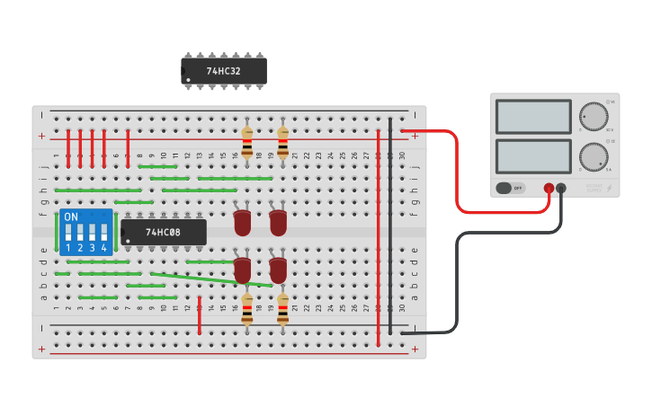 Circuit design Simulación compuerta AND Y OR KDLC | Tinkercad